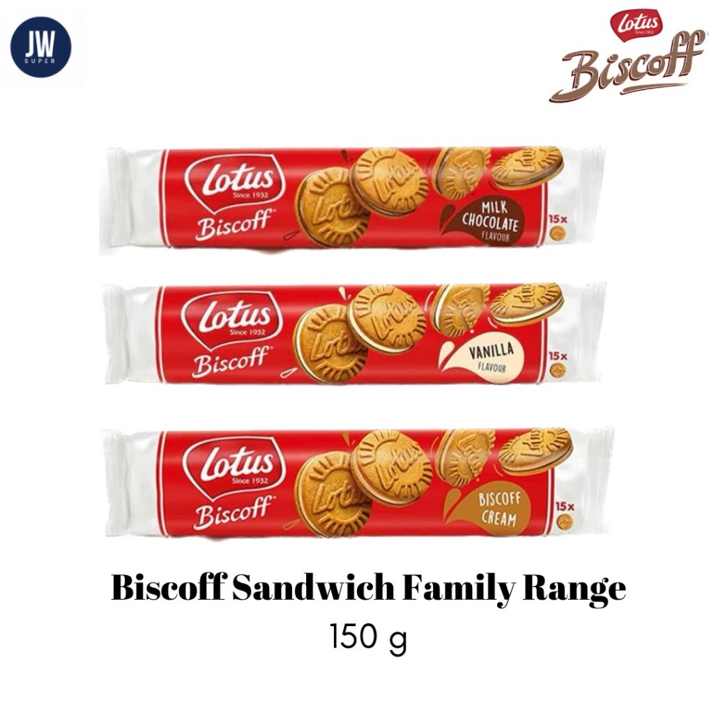 Lotus Biscoff Sandwich 150g. โลตัสบิสคอฟแซนด์วิช สอดไส้ 3 รส (15ชิ้น/แพ ...