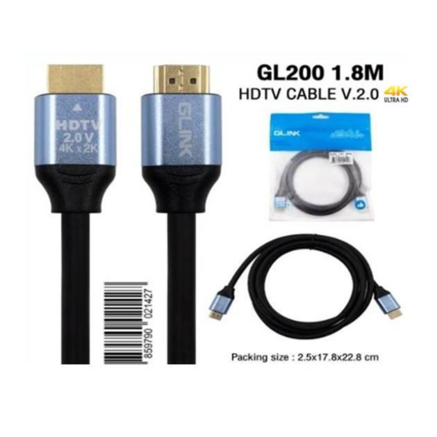 GLINK รุ่น GL200 Ultra HD High Speed HDMI เวอร์ชั่น2.0 รองรับ 4K@60 ยาว1.8/3/5/10 เมตร | Shopee ...