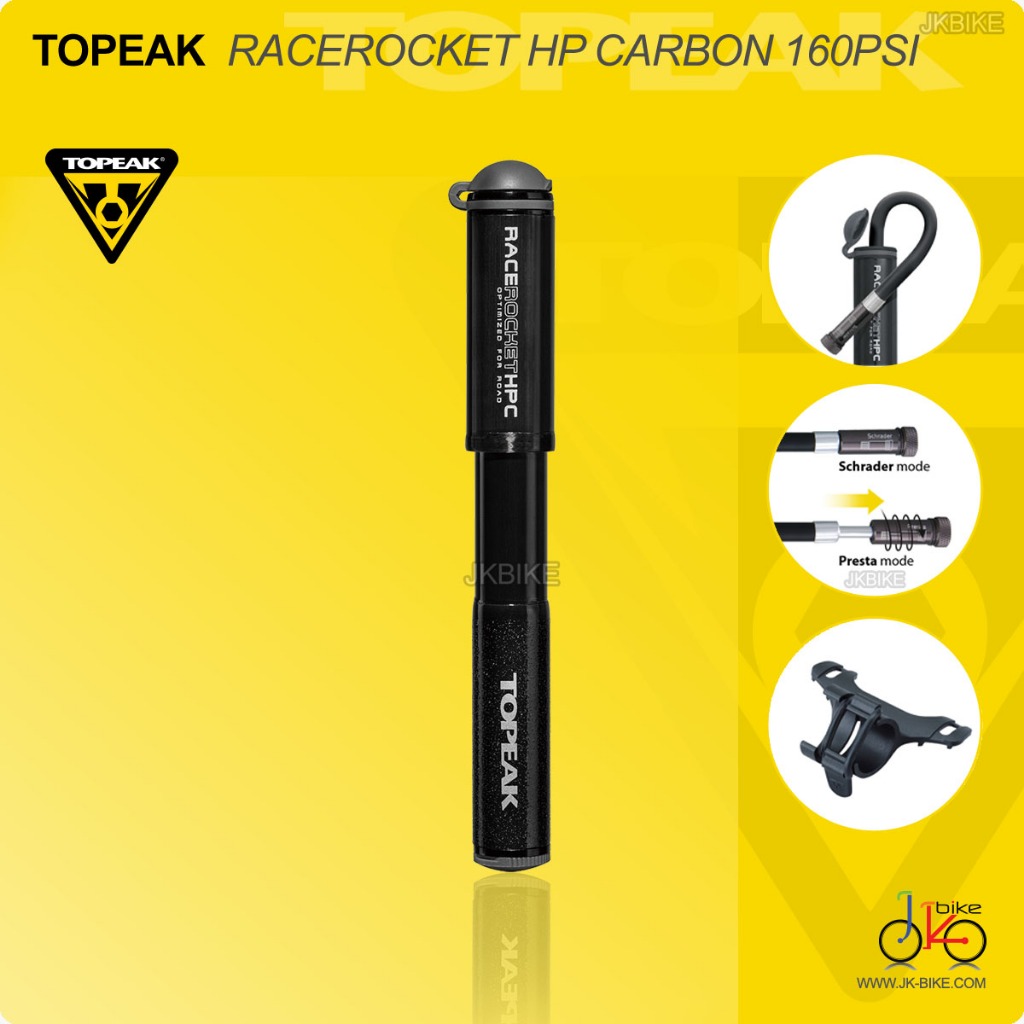สูบลมพกพาคาร์บอน 160psi TOPEAK RACEROCKET HP CARBON MINI PUMP | Shopee ...