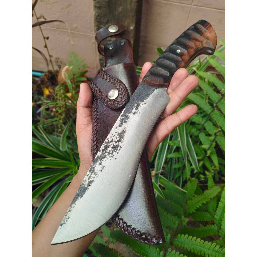 มีดเหน็บ (E-Nep) มีดแคมป์ มีดใบตาย มีดเดินป่า 7.9” SUP9 Fulltang ตีร้อนชุบแข็ง ผิวไฟ ด้ามประดู่ ...