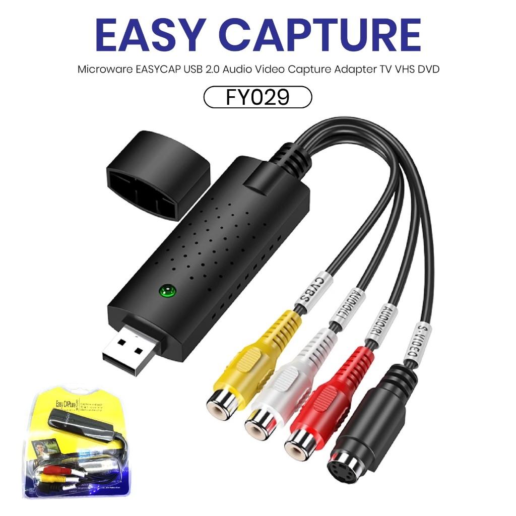 Easycap USB 2.0 Easy Cap Video TV DVD VHS DVR Capture Adapter การ์ดตัด ...