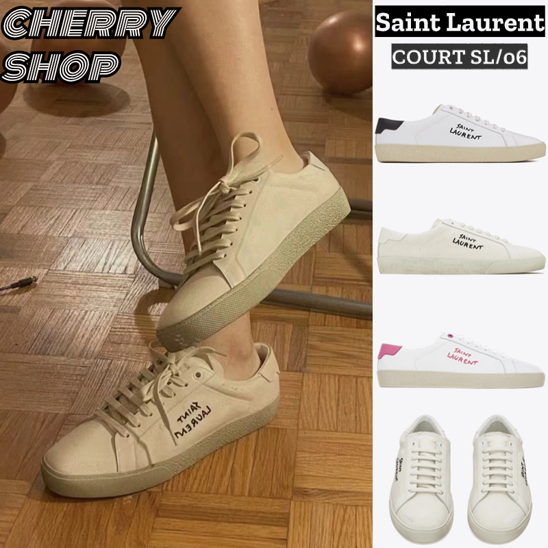 🍒แซงต์โลรองต์ Yves Saint Laurent YSL COURT SL/06 Sneakers Women's Shoe รองเท้ากีฬา🍒 | Shopee ...