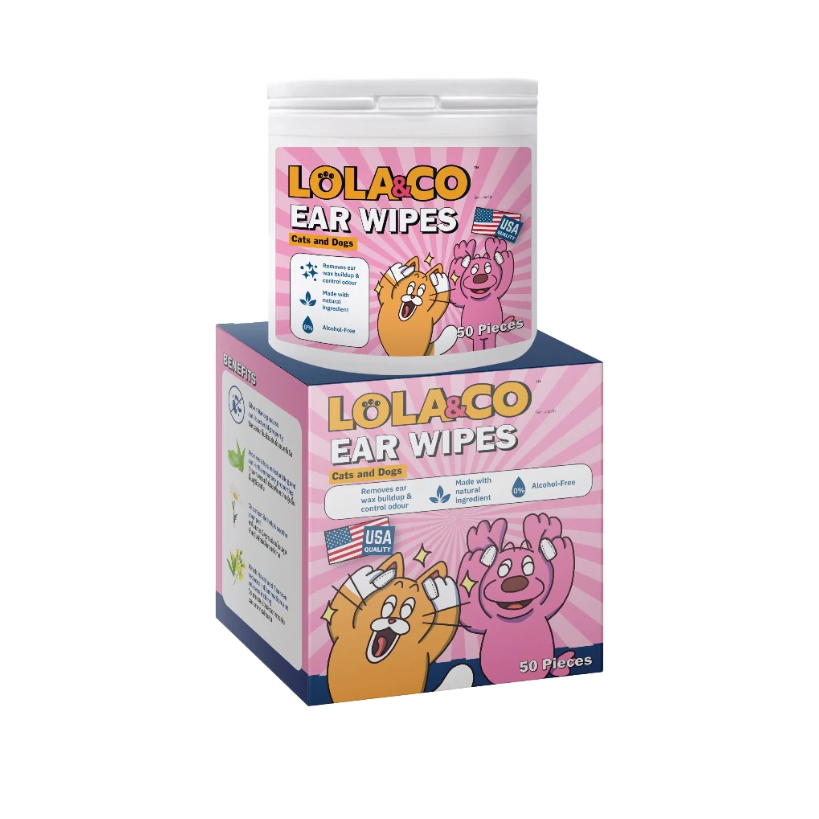 Lola&Co : Ear Wipes โลล่า แอนด์โค ปลอกนิ้วเช็ดหูสุนัขและแมว 50 ชิ้น(50 ...