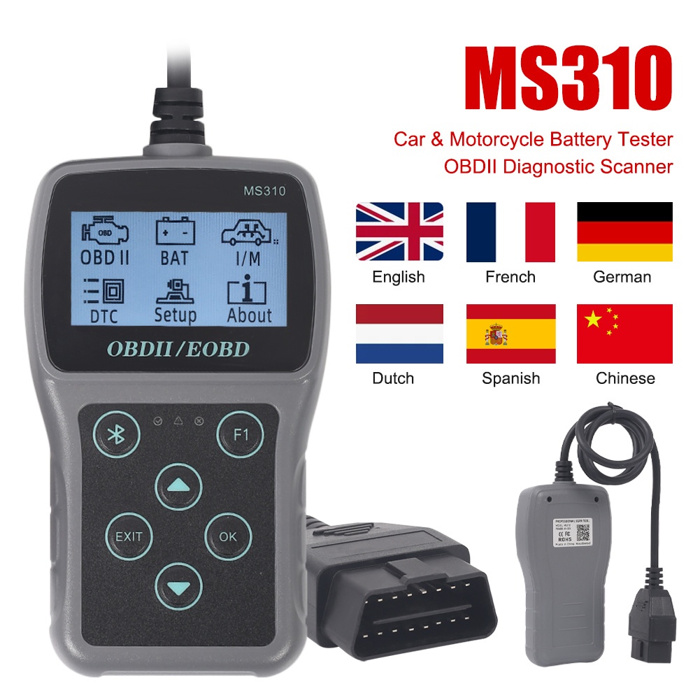 MS309 Pro เครื่องสแกนเนอร์ OBD2 หน้าจอ 2.4 นิ้ว เครื่องมือสแกนเนอร์วินิจฉัยอัตโนมัติสำหรับรถยนต์ ...