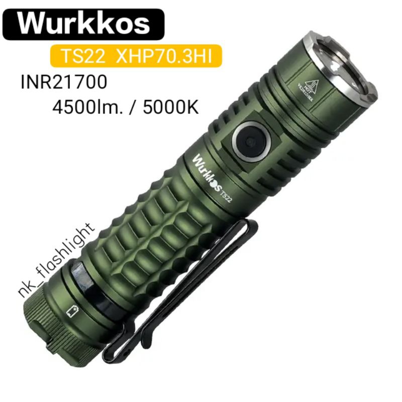 Wurkkos TS22 XHP70.3HI(XHP70D) ไฟฉายชาร์จไฟได้ IP68 5000K 4500LM สว่าง ...