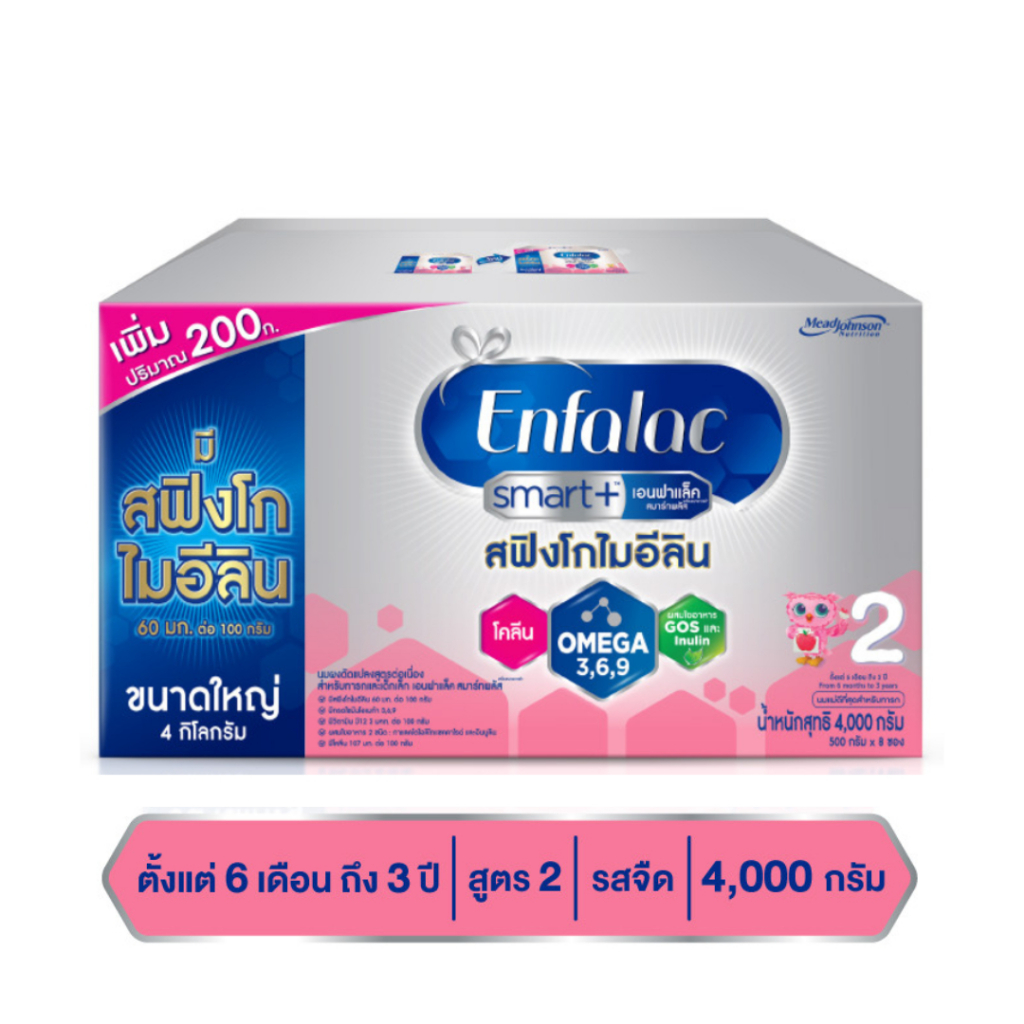 นม เอนฟาแล็ค สมาร์ทพลัส นมผง เด็ก นม enfa สูตร2 4000 กรัม Enfalac ...