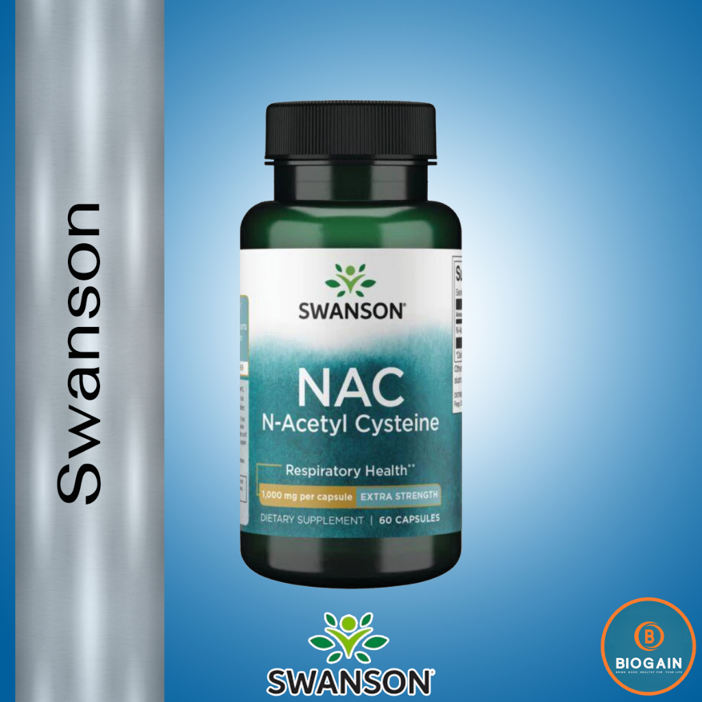 Swanson Premium - NAC N-Acetyl Cysteine 1000 mg / 60 Capsules | Shopee ...