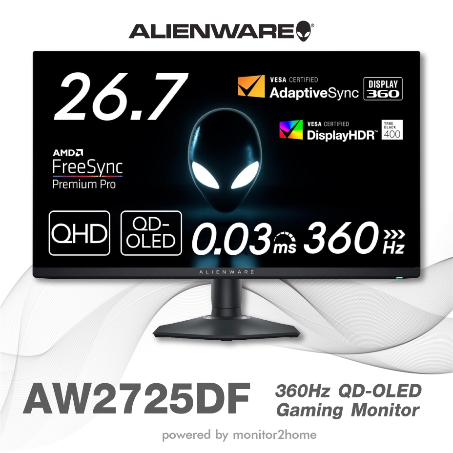 Alienware AW2725DF 27" 2K QD-OLED 360hz, HDMI 2.1, DisplayHDR True Black 400 Gaming Monitor ...