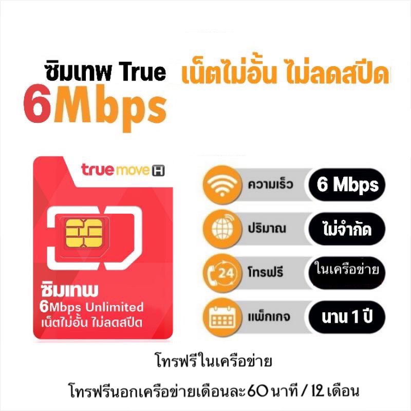 อ่านก่อนสั่ง ซิมรายปี เน็ต6Mbps , 15mbps ไม่อั้น ไม่ลดสปีด ใช้ได้1ปี | Shopee Thailand