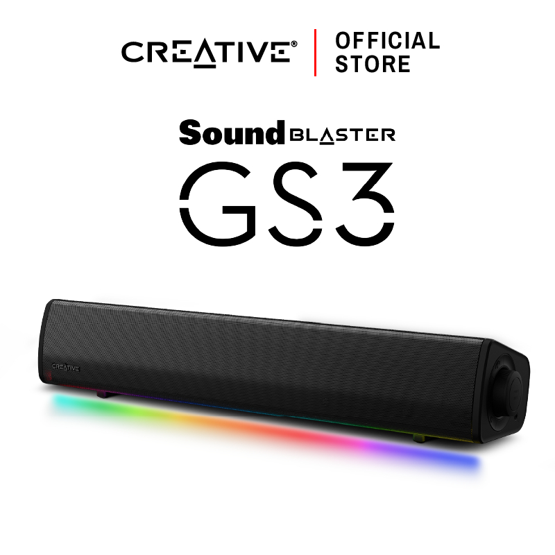 CREATIVE SPEAKER Sound Blaster GS3 ลำโพงเกมมิ่งซาวด์บาร์พร้อมไฟ RGB พลังเสียง SuperWide ...