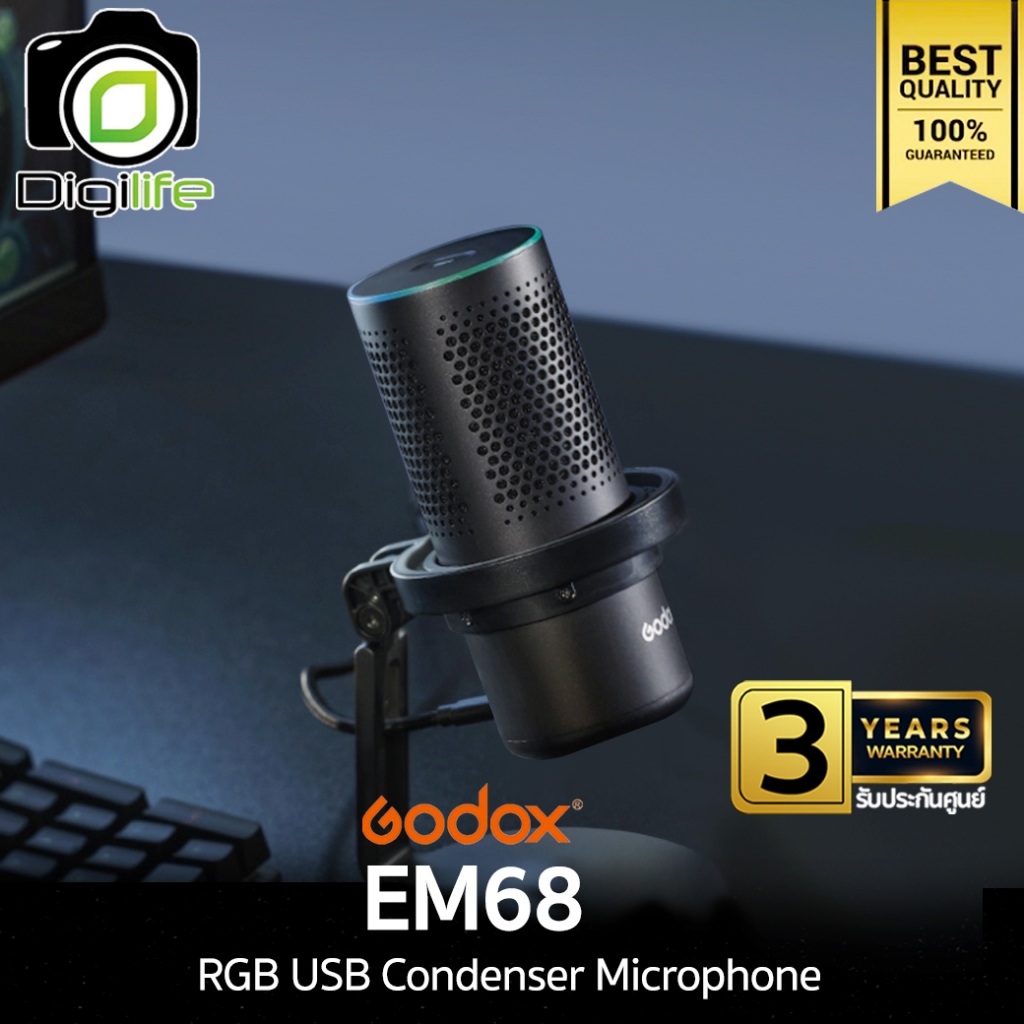 Godox Microphone EM68 RGB USB Condenser Microphone สำหรับ Live streame ...