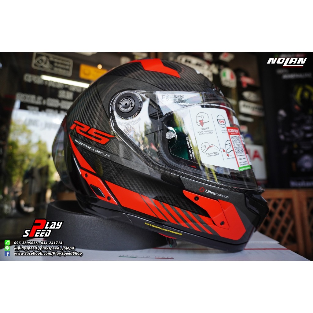 NOLAN X-804 RS ULTRA CARBON : HOT LAP RED | Shopee Thailand
