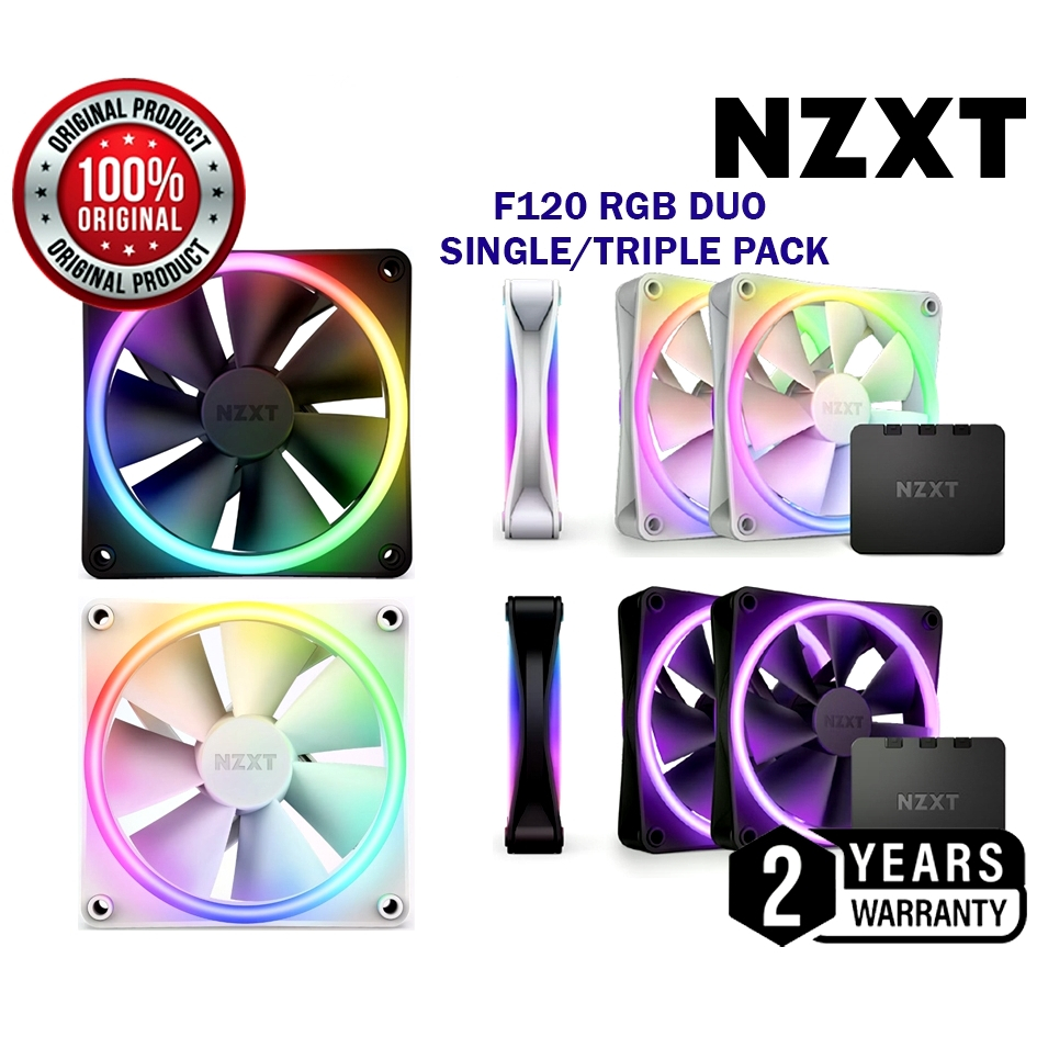 FAN (พัดลมเคส) NZXT F120 F140 RGB DUO SINGLE PACK (BLACK) | Shopee Thailand