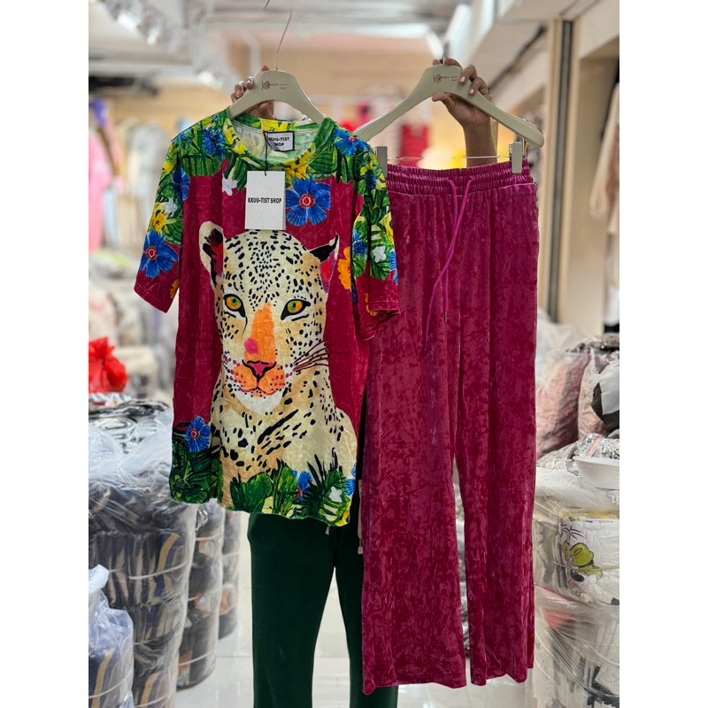 พร้อมส่ง ชุดเซตกำมะหยี่พรีเมี่ยม KKUU-TIST ผ้าดีใส่สบาย มี20กว่าแบบ | Shopee Thailand