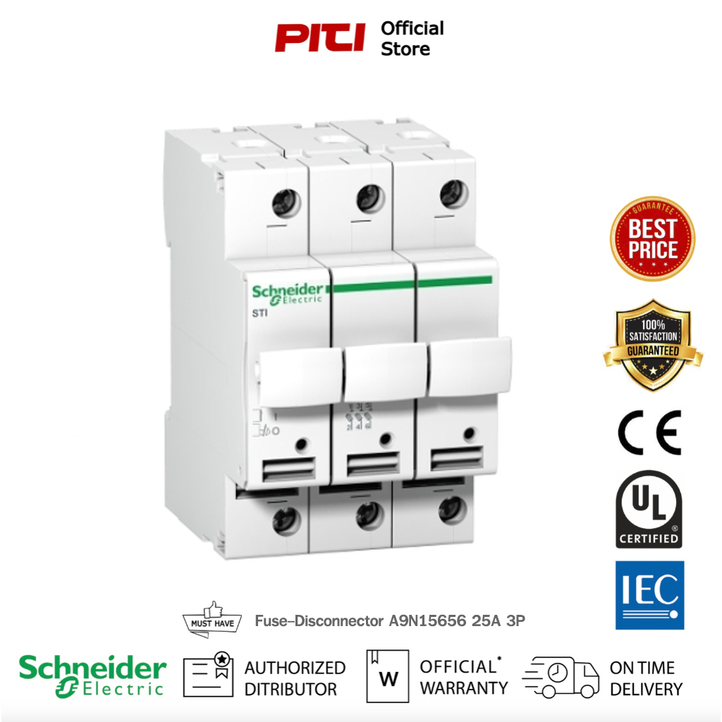 Schneider Fuse-Disconnector A9N15656 25A 3P Acti9 STI ฟิวส์สวิตซ์ For Fuse 10.3 x 38 mm | Shopee ...