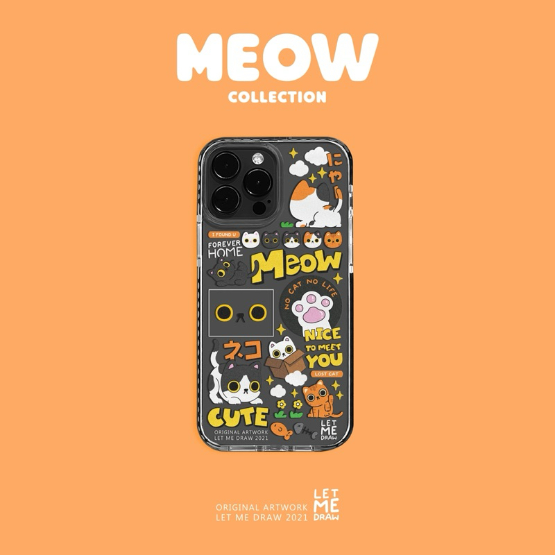 Letmedraw Case ลาย “MEOW” COLLECTION *แจ้งรุ่นและสีของโทรศัพท์ทางแชท ...