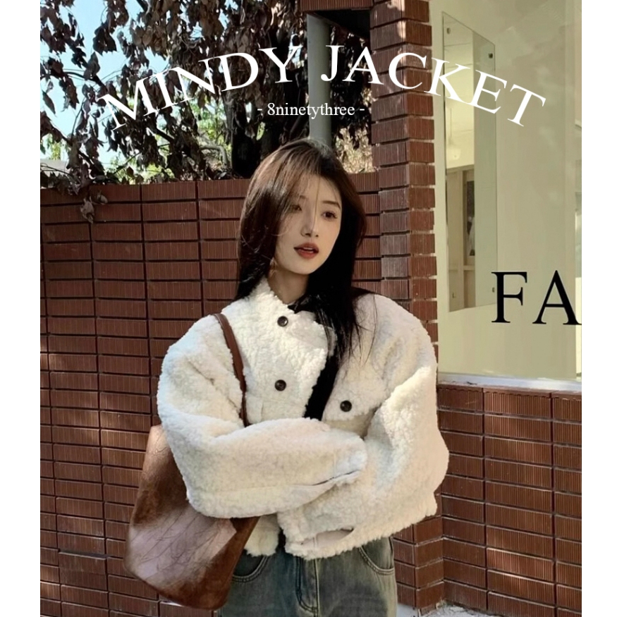 พร้อมส่ง Mindy Jacket C08 แจ็คเก็ตคอกลม ขนนิ่ม สุดCute | Shopee Thailand