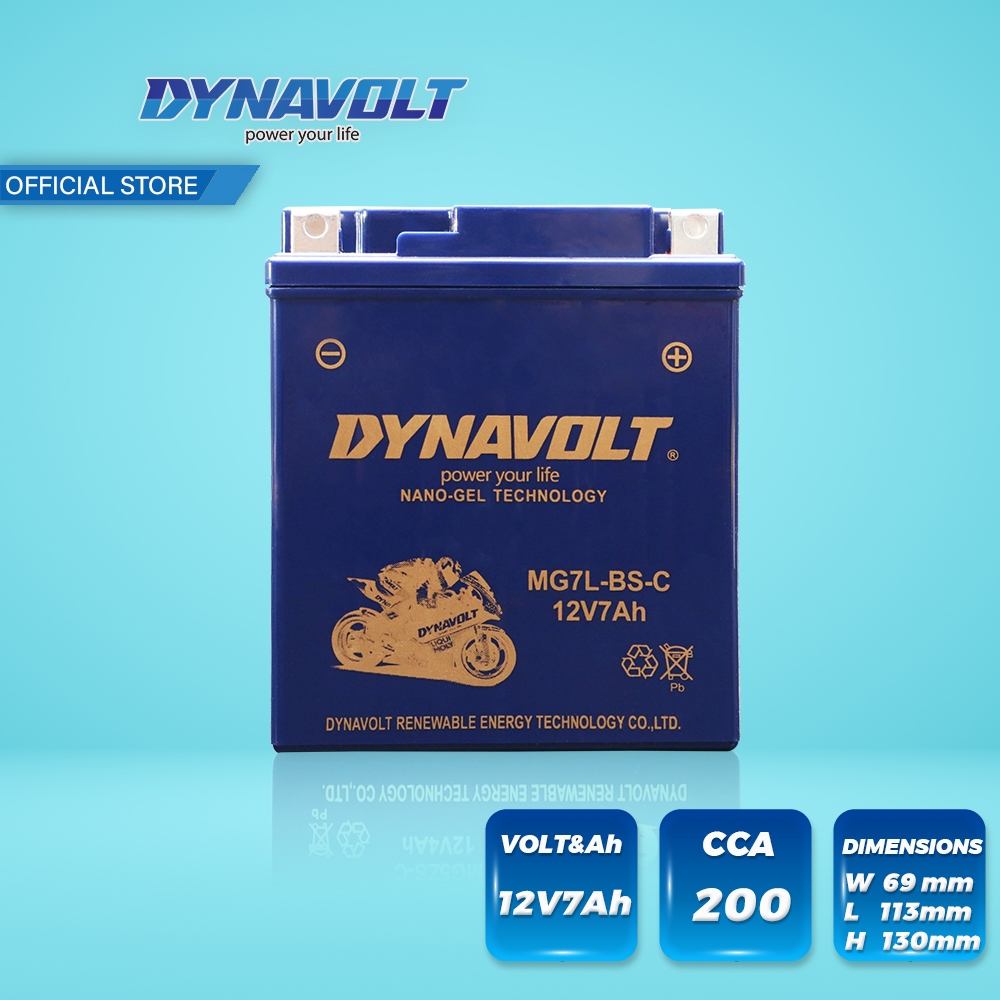 DYNAVOLT MG7L-BS-C ไดน่าโวลท์ แบตเตอรี่มอเตอร์ไซค์ แบตเตอรี่ นาโนเจล ...