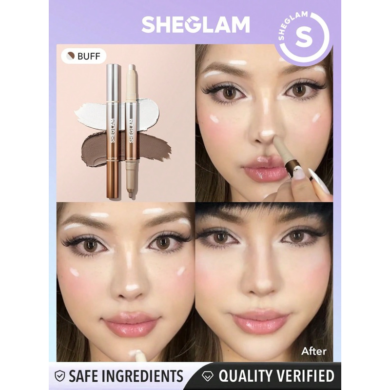 พร้อมส่ง (แท้100%) SHEGLAM FINE LINE 2 in 1 ปากกาคอนทัวร์เนื้อนิ่ม เขียนง่าย สีที่ใช้ได้ในชีวิต ...