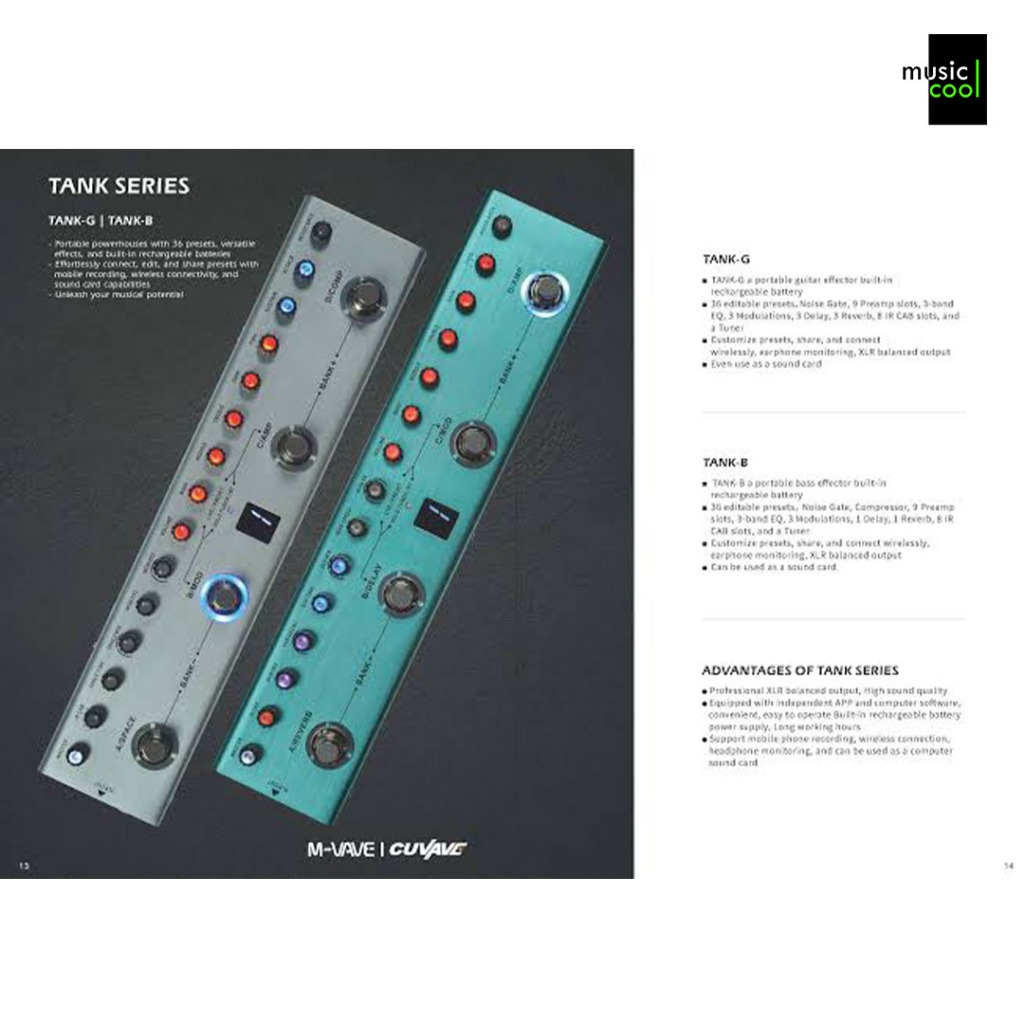 M-vave เอฟเฟคกีตาร์ รุ่น Tank-G Rechargeable Multi Effects Pedal 36 ...
