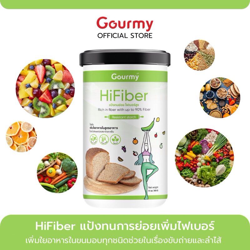 แป้งเพิ่มไฟเบอร์ในเบเกอรี่ HiFiber ตรา Gourmy แป้งทนการย่อย | Shopee ...