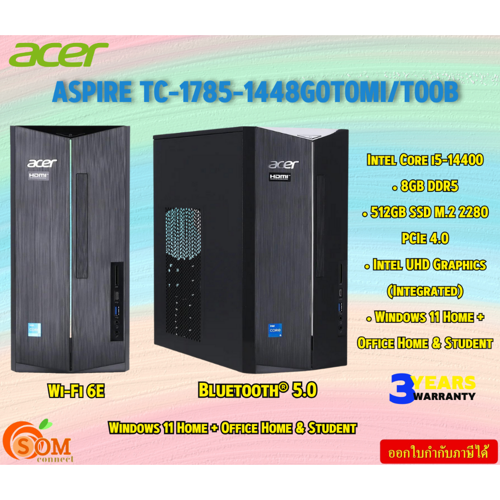 ACER DESKTOP PC (ASPIRE TC-1785-1448G0T0MI/T00B) Intel Core i5-14400 ...