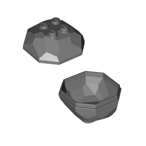 [Rock] ชิ้นส่วนเลโก้ Lego Part Rock 4 x 4 Octagonal Boulder, Top ...