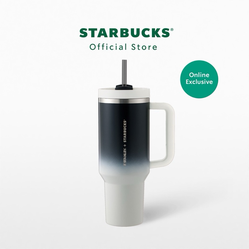 Starbucks Stainless Steel Stanley Gradient Black White Cold Cup 40oz ...