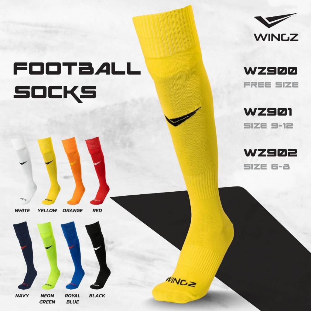 ถุงเท้าฟุตบอลยาว [Wingz Football socks] ถุงเท้าฟุตบอลแบบยาวกระชับนุ่ม ...