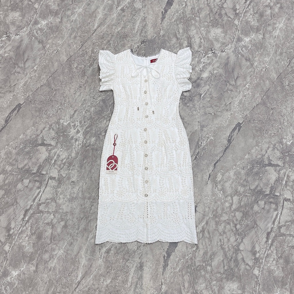 K257 BELLITA BRAND เดรสยาวขาวผ้าลูกไม้ ชุดทำงาน ชุดเที่ยว ชุดไปทะเล | Shopee Thailand