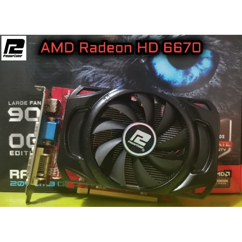 การ์ดจอ PowerColor รุ่น AMD Radeon HD 6670 2GB DDR3 128bit ไม่ต่อไฟเลี้ยง (no box) มือสอง ไม่มี ...