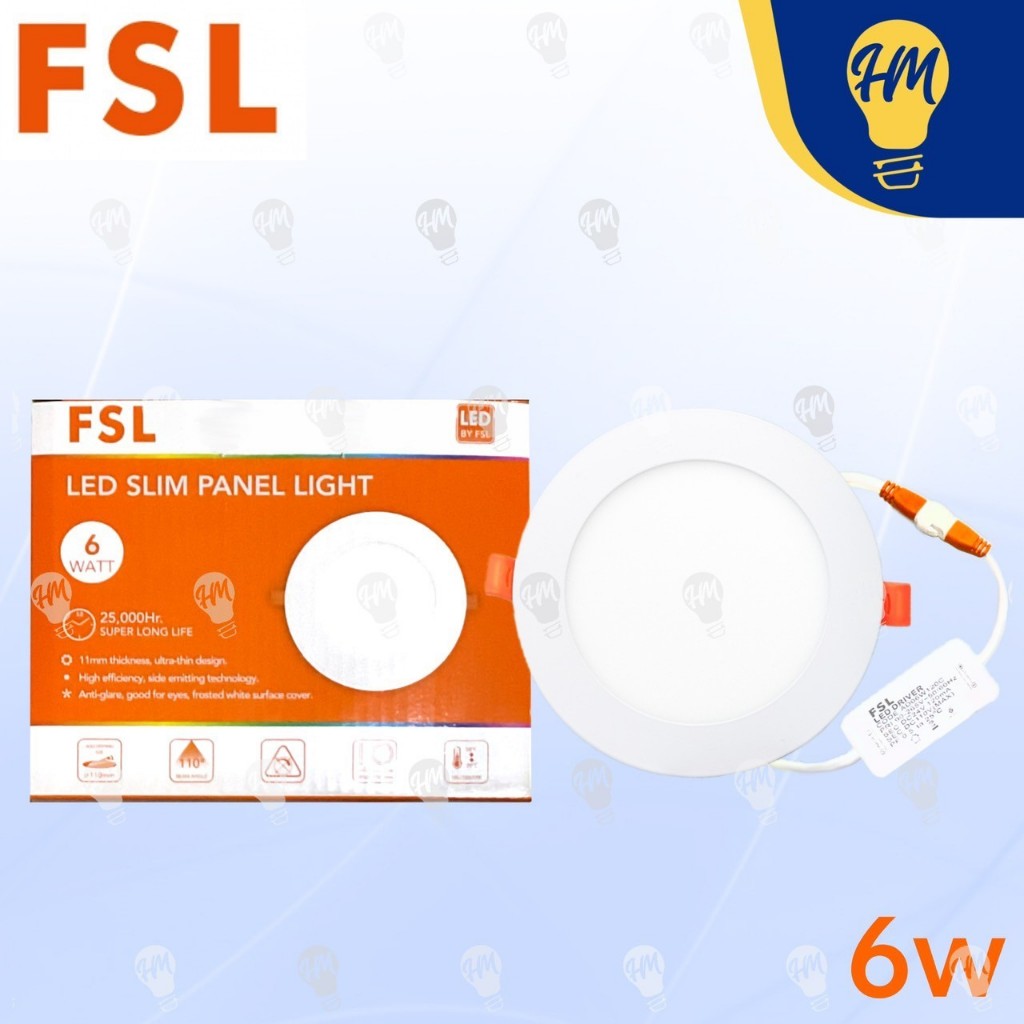 FSL ดาวน์ไลท์ LED 6W 9W 12W 18W แสงขาว/แสงวอร์ม Panel Light | Shopee Thailand