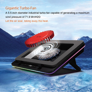 IETS GT626 COOLING PAD พัดลมระบายความร้อนโน้ตบุ๊ค RGB 2800RPM รองรับ ...