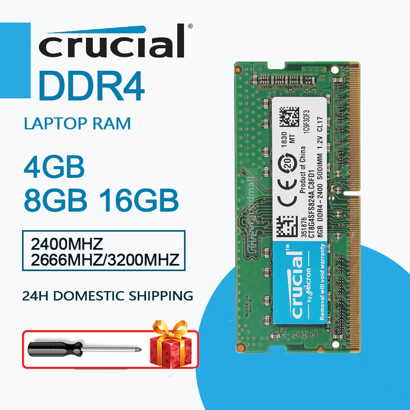 [Local 24H SENT] Crucial 4GB 8GB 16GB DDR4 RAM 2400MHZ 2666MHZ 3200MHZ Laptop 1RX8 SODIMM Memory ...