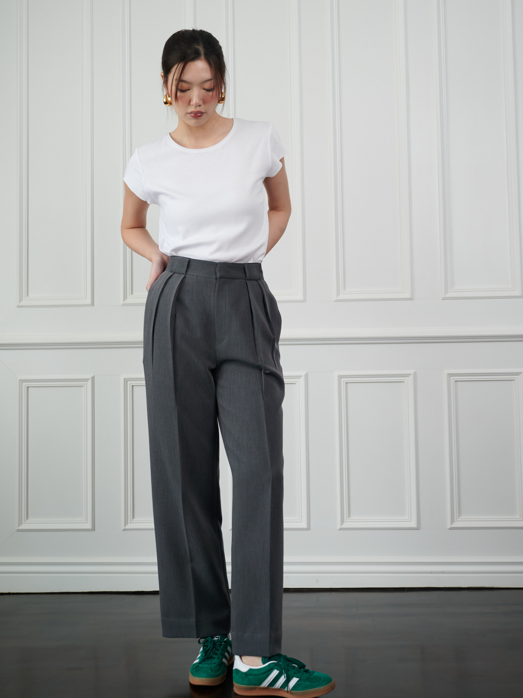 MIST OF RAIN - Uncle Pants สีเทาเข้ม ผ้าหนาทิ้งตัวกำลังดี | Shopee Thailand