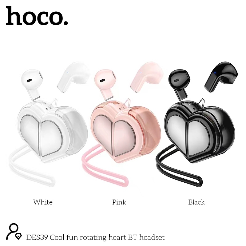ใหม่ล่าสุด!!HOCO รุ่น DES39 หูฟังบลูทูธไร้สาย Cool fun rotating heart ...