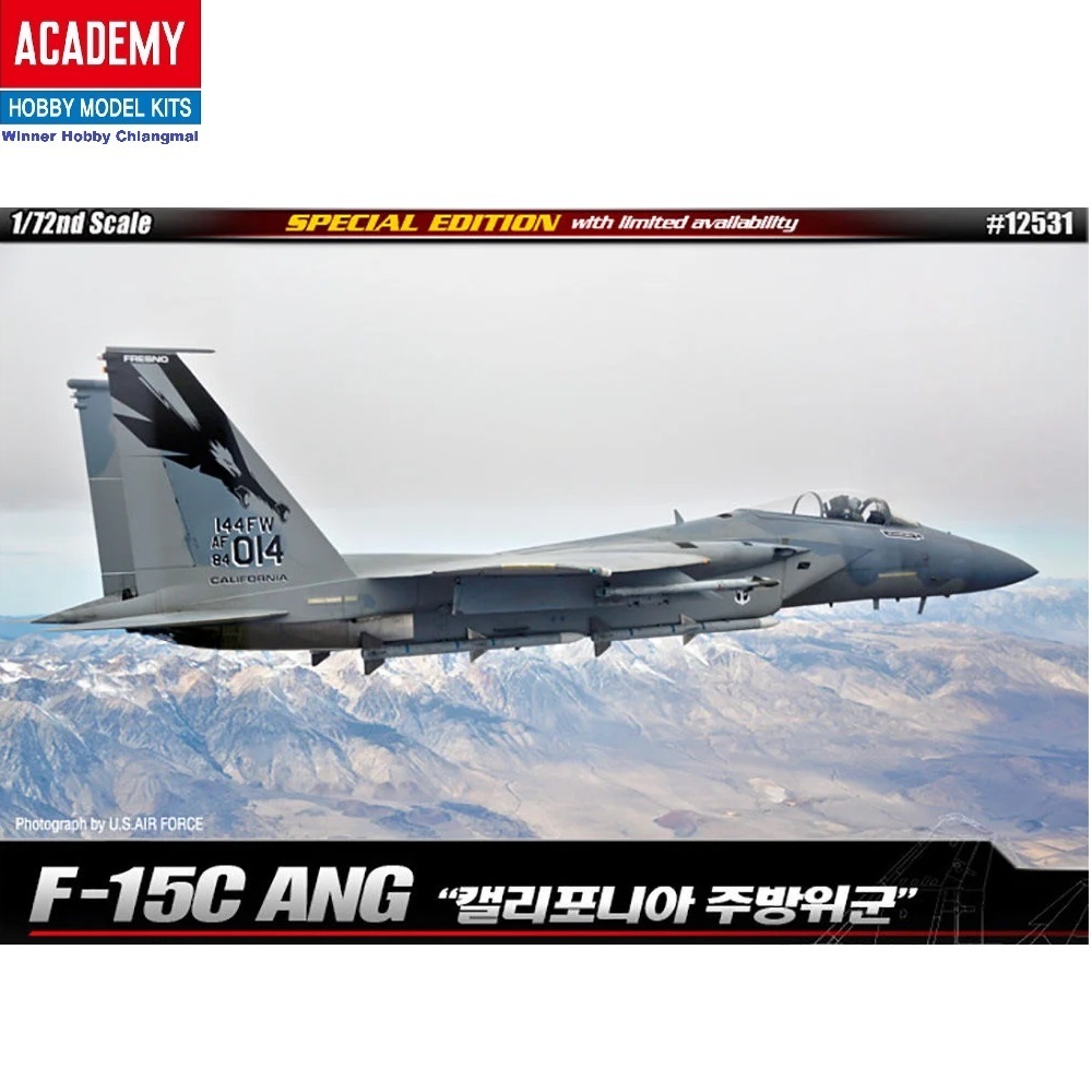 โมเดลเครื่องบิน Academy 12531 F15 MSIP II California ANG 144th FW scale ...
