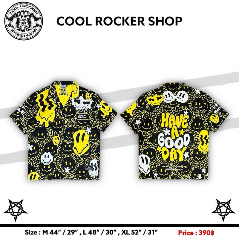 Cool Rocker : เสื้อเชิ้ตลาย HAVE A GOOD DAY | Shopee Thailand