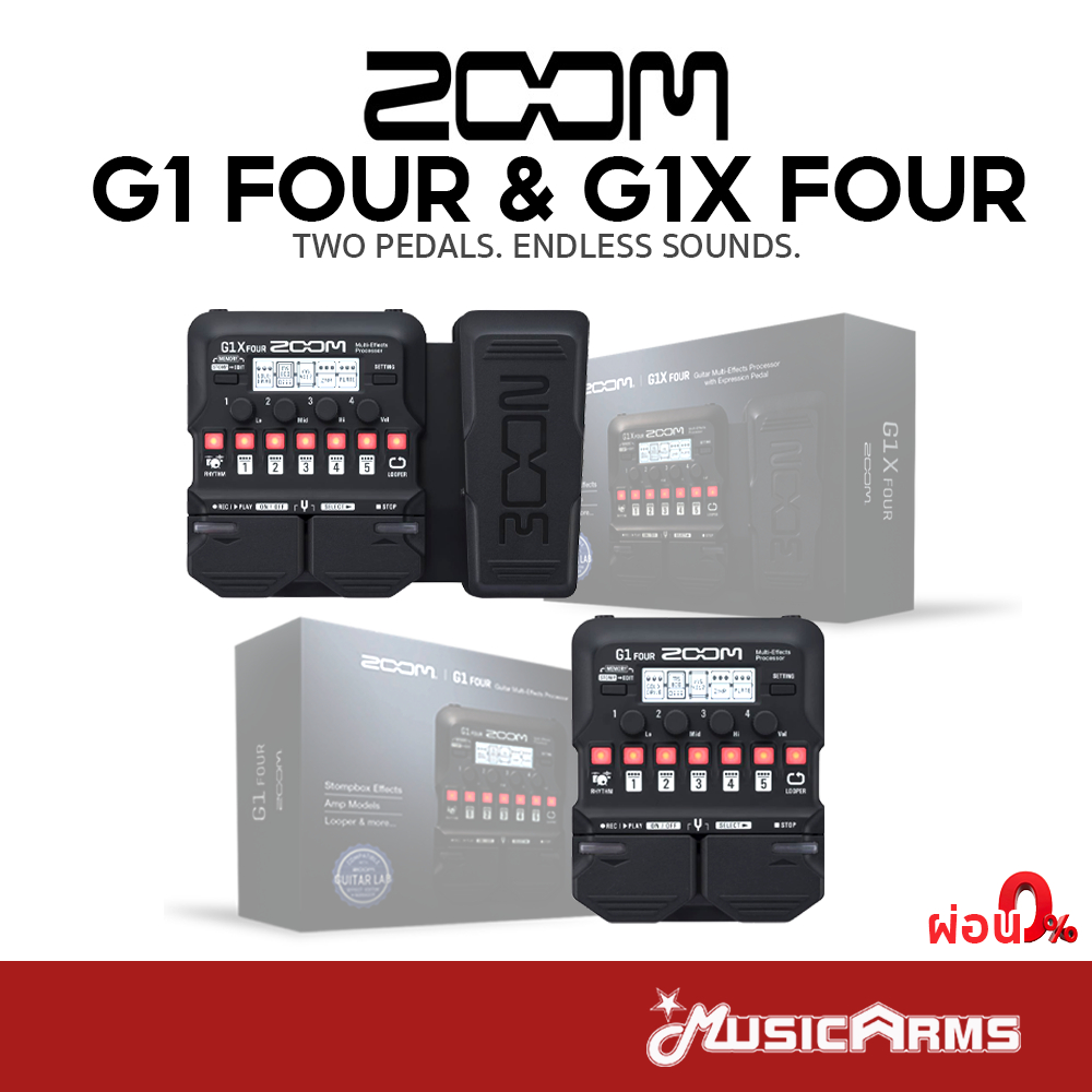 Zoom G1 FOUR / G1X FOUR มัลติเอฟเฟค กีต้าร์ไฟฟ้า Guitar Multi Effect ประกันศูนย์ Music Arms ...