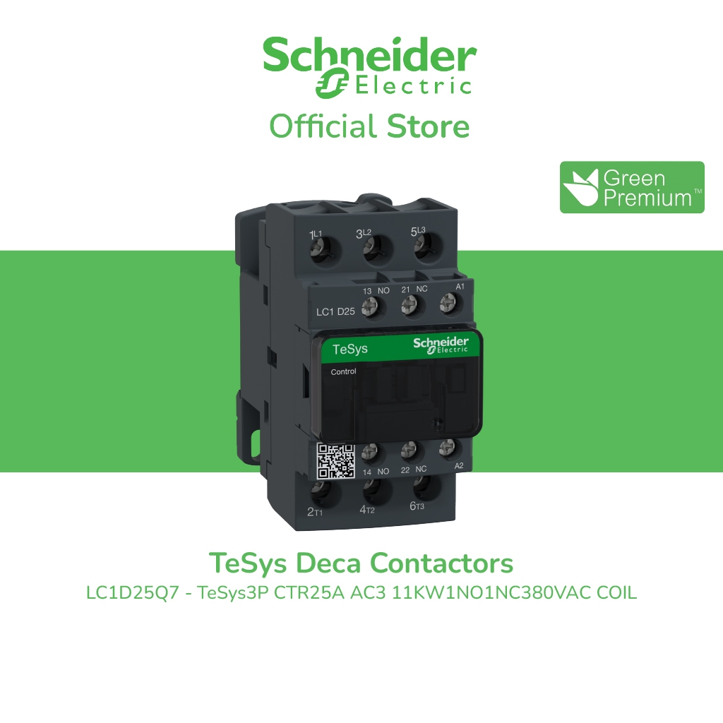 Schneider Electric Contactor, รุ่น Tesys Deca, 3P(3 NO), AC-3/AC-3e, 0 ...