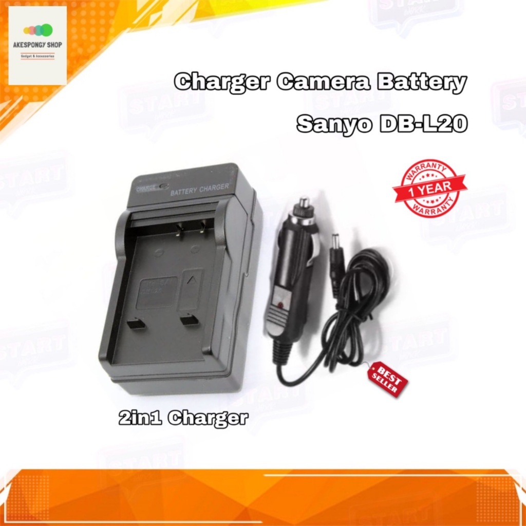 ที่ชาร์จแบตกล้อง Charger Camera Battery Sanyo DB-L20 (2in1 Charger) ชาร์จได้ทั้งไฟบ้านและไรถ รับ ...
