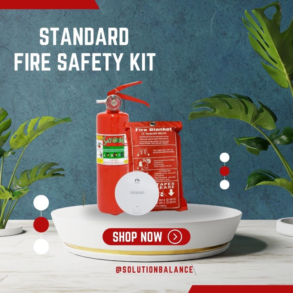 Standard Fire Safety Kit : ชุดเซ็ต ถังดับเพลิง ผ้าห่มกันไฟ และตัวจับ ...