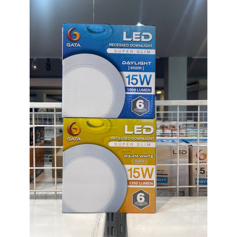 โคมดาวไลท์ LED 6 นิ้ว 15W Day / Warm (Super Slim) แบบกลม GATA | Shopee Thailand