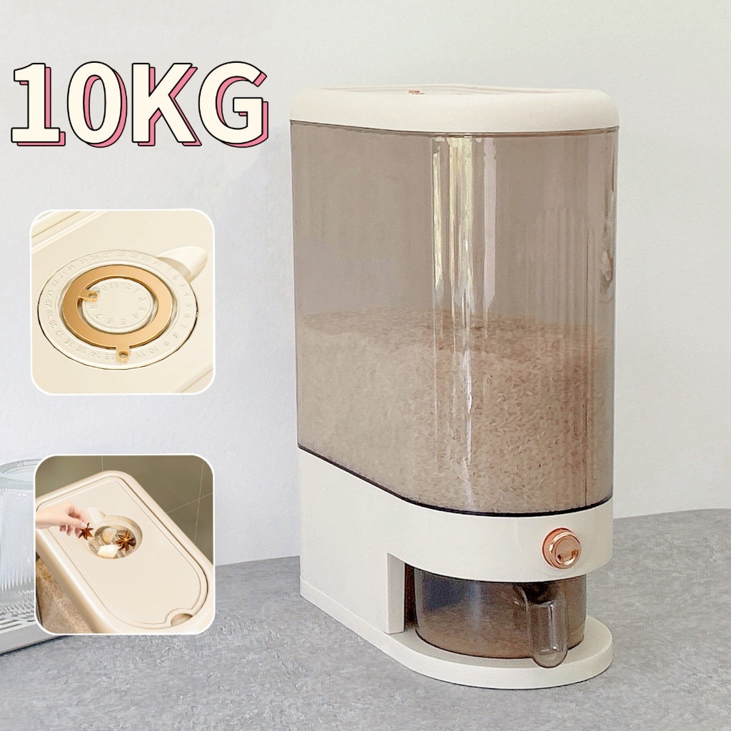 ถังข้าวสาร 5 kg 10kg กล่องเก็บข้าวสาร สะดวกแค่กดใส่ถ้วย | Shopee Thailand
