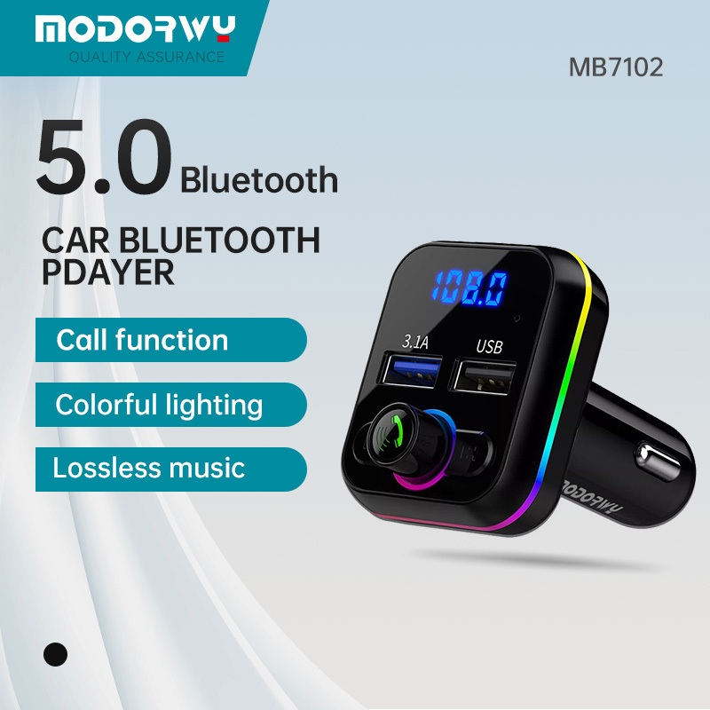 MODORWY MB7102 ตัวเล่นเพลงในรถยนต์บลูทูธ 5.0 ตัวส่งสัญญาณ FM ชาร์จใน ...