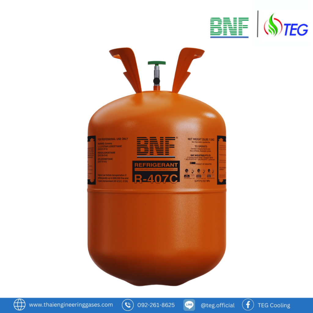 BNF R407C Refrigerant น้ำยาแอร์ R407C ยี่ห้อ BNF ขนาดบรรจุ 11.3 kg | Shopee Thailand