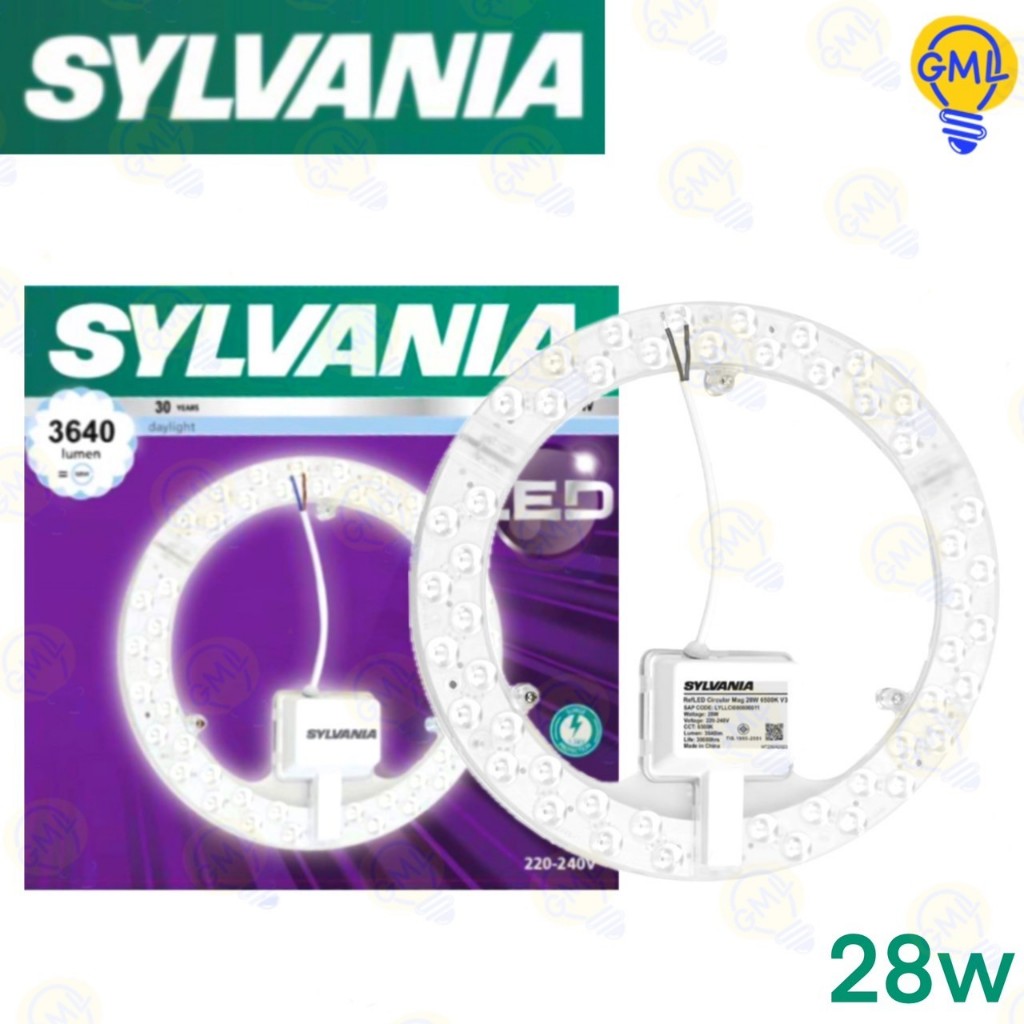 Sylvania แผงไฟ LED 26W 36W แสงขาว หลอดไฟนีออนกลม LED | Shopee Thailand