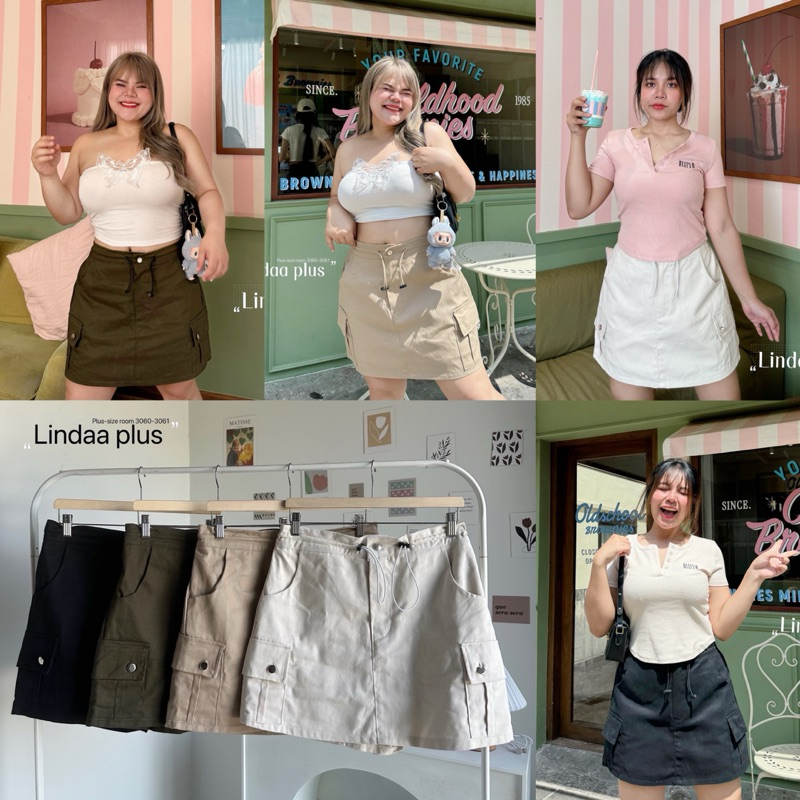 Linn กระโปรงกางเกง (New) กระโปรงสาวอวบ เอว32-48นิ้ว plussize | Shopee Thailand