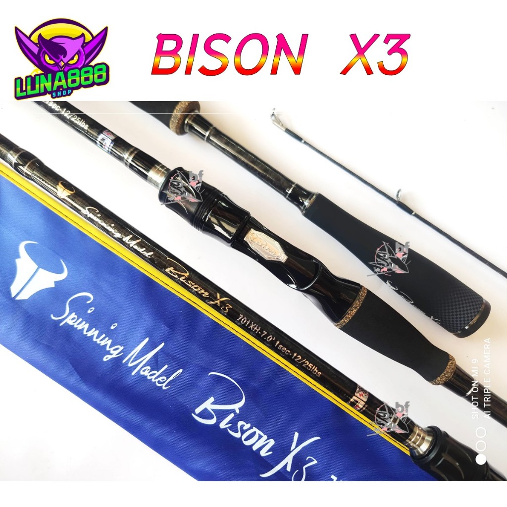 คันตีเหยื่อปลอม Bison X3 มีทั้งคัน 1ท่อนและ 2ท่อน มีสปินและเบท | Shopee ...