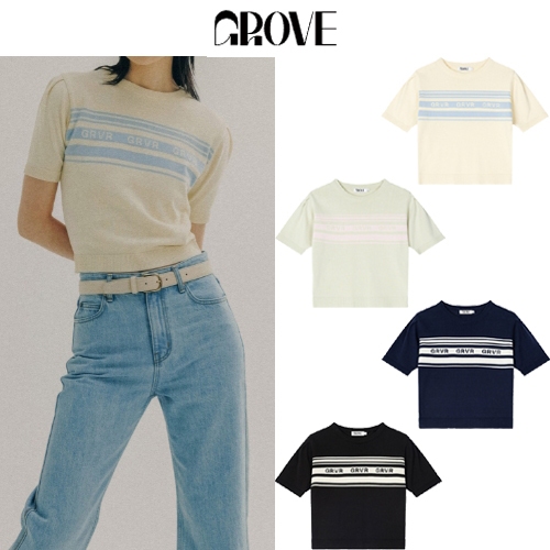 (พร้อมส่ง,เขียวพาสเทล) เสื้อยืดไหมพรม GROVE รุ่น GRVR SS KNIT | Shopee ...
